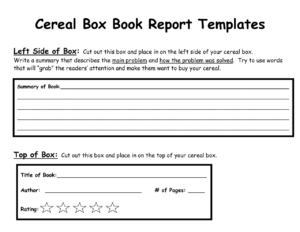 Printable Cereal Box Book Report Template Free – Printable Templates Free