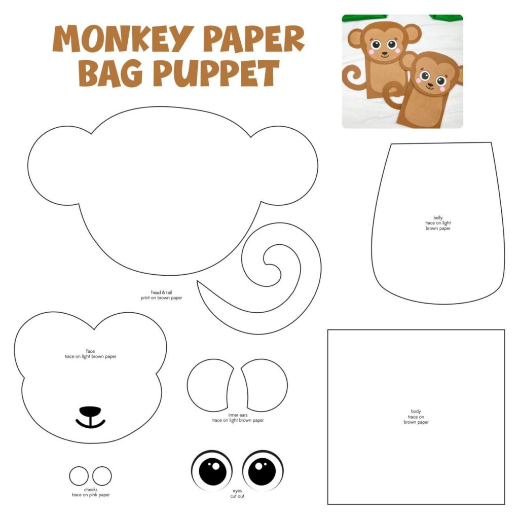 Free Printable Paper Bag Bunny Puppet Templates – Printable Templates Free