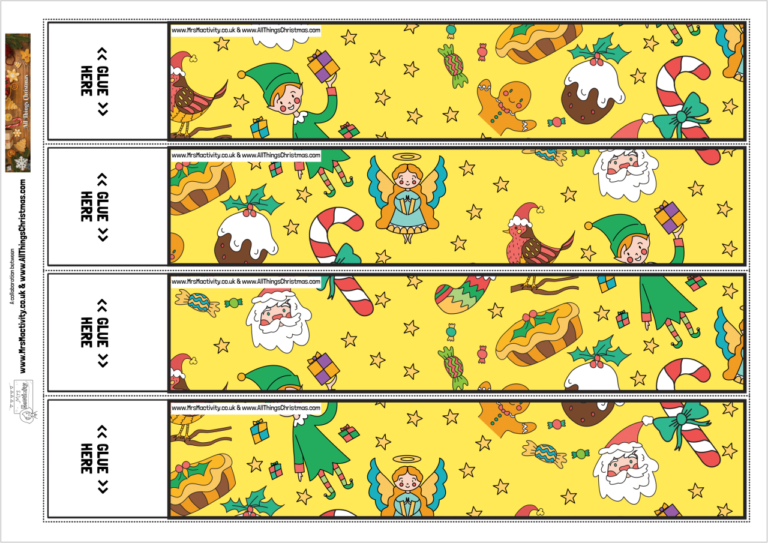 Free Printable Christmas Christmas Paper Chain Template – Printable ...