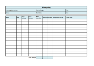 Excel Printable Vehicle Log Book Template - Printable Templates Free