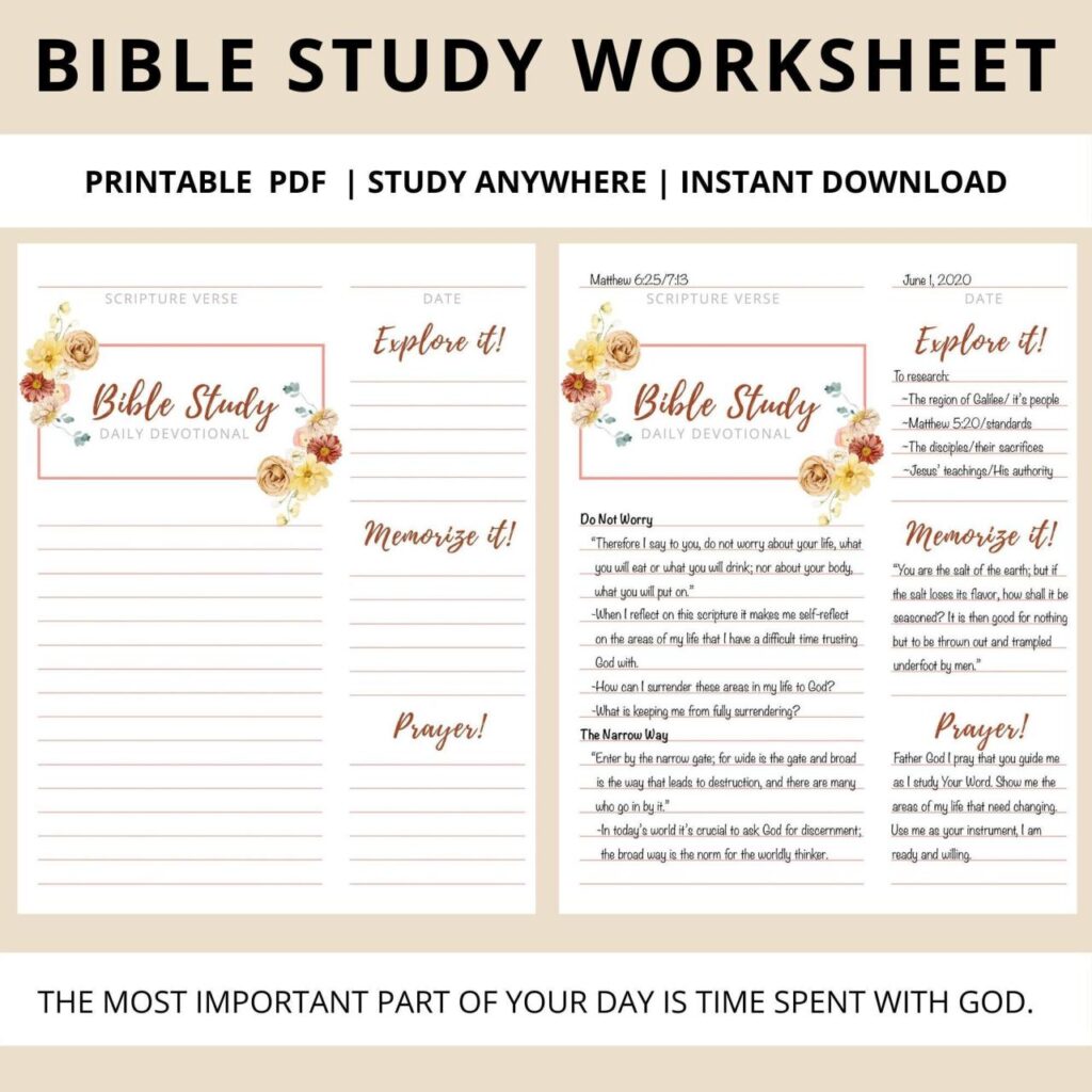 Printable Bible Study Journal Template - Printable Templates Free