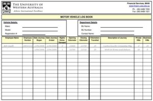 Excel Printable Vehicle Log Book Template - Printable Templates Free