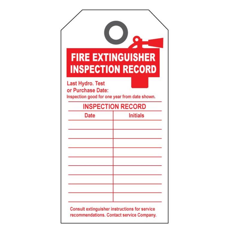 Printable Fire Extinguisher Inspection Tags Template Pdf - Printable ...