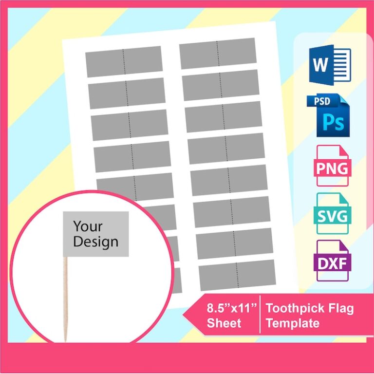Free Printable Toothpick Flag Template – Printable Templates Free