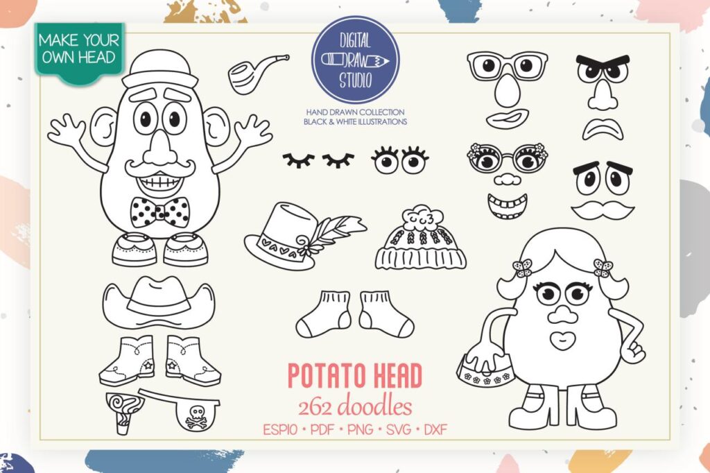 Template Mr Potato Head Parts Printable - Printable Templates Free