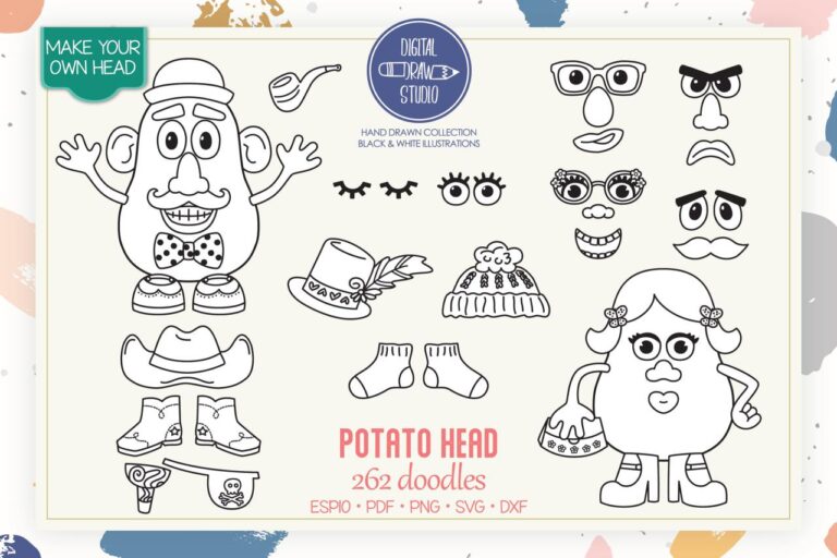 Template Mr Potato Head Parts Printable - Printable Templates Free