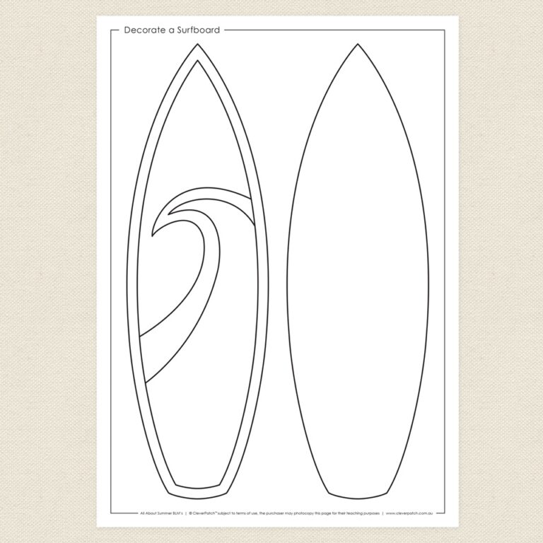 Free Printable Surfboard Template Printable – Printable Templates Free